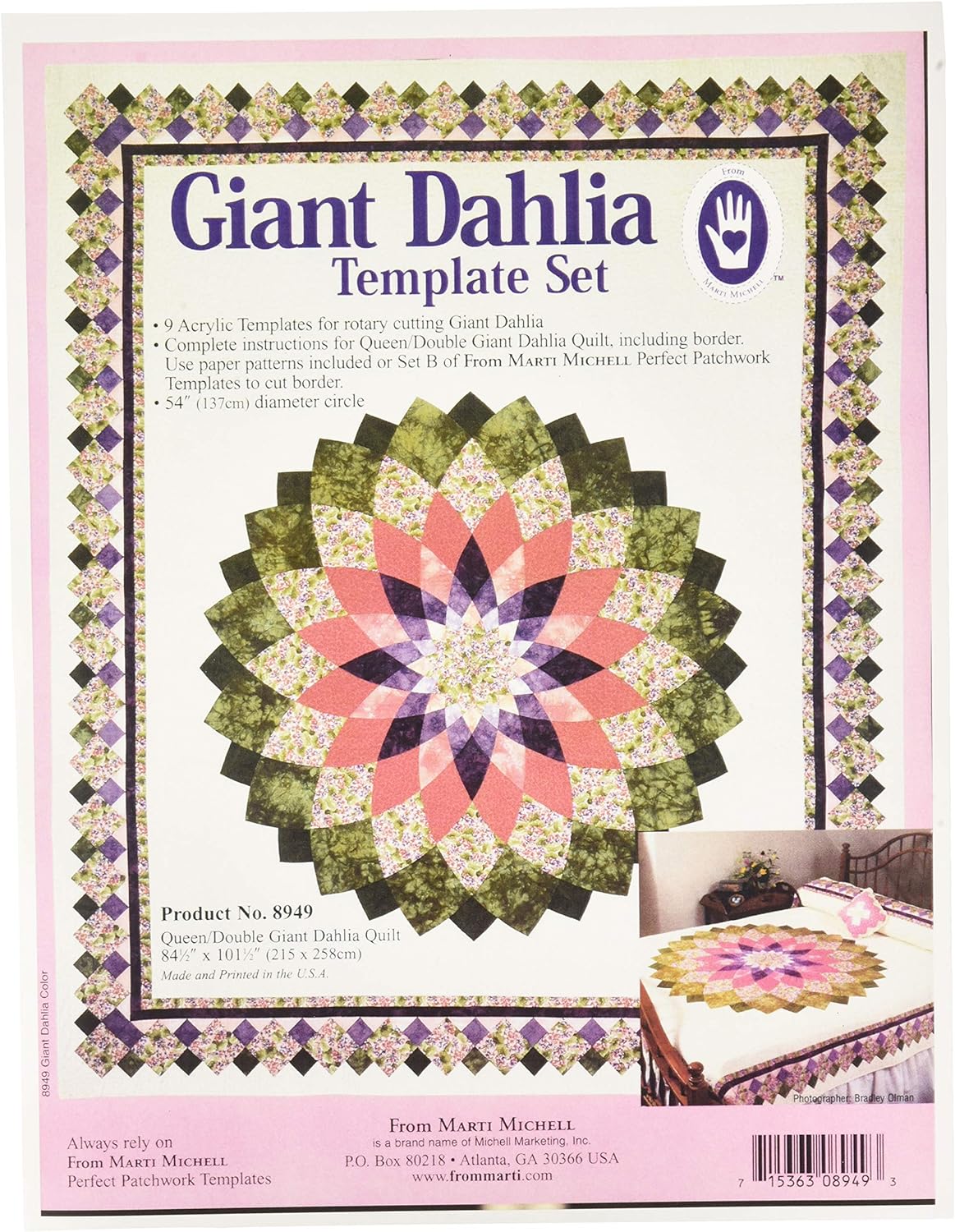 Giant Dahlia template set by Marti Michell, product# 8949 | StoryQuilts.com