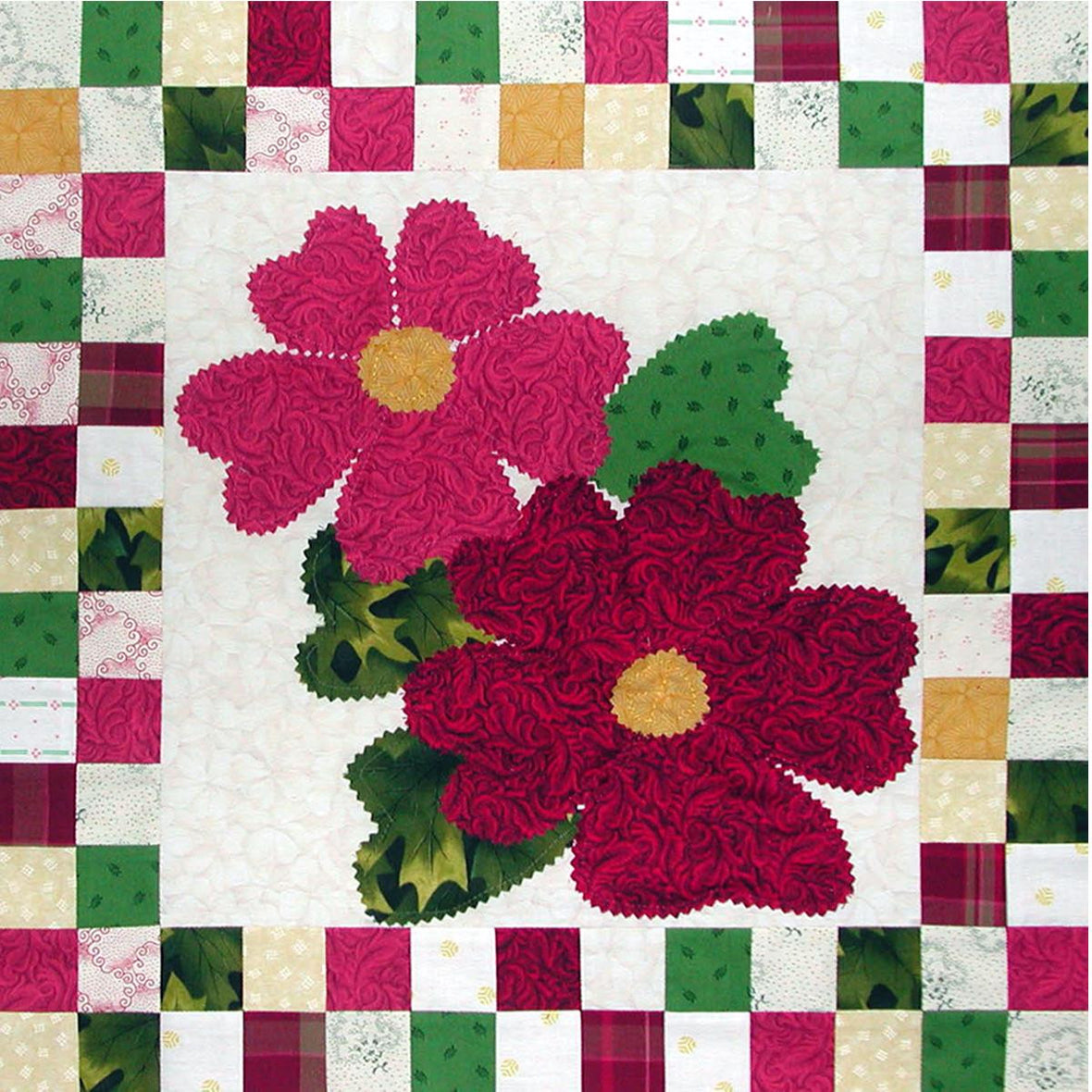 Winter Roses - Checkerboard Flowers | StoryQuilts.com