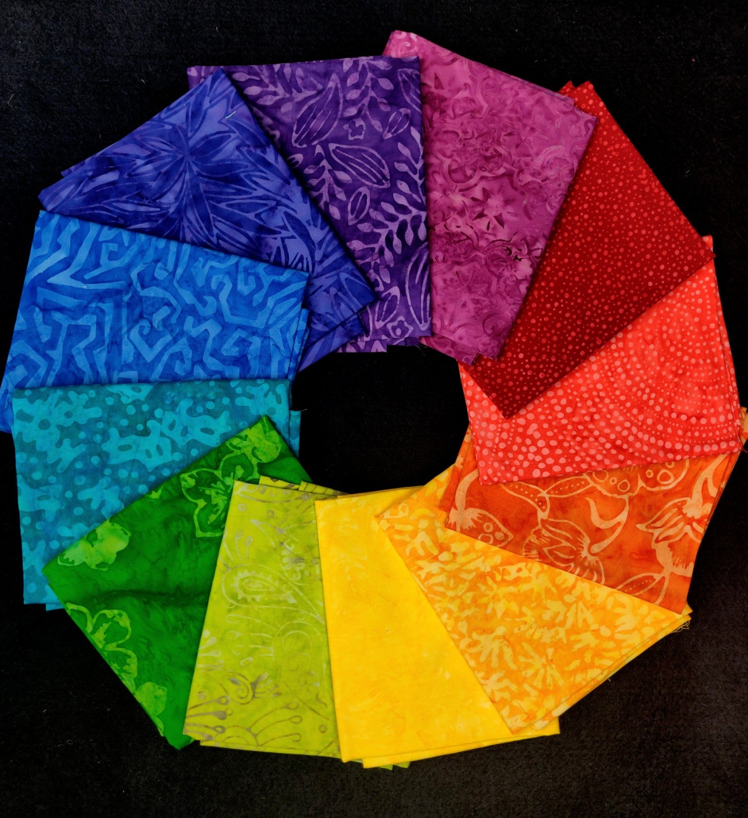 Color Wheel Batiks 12 Fat Quarters | StoryQuilts.com